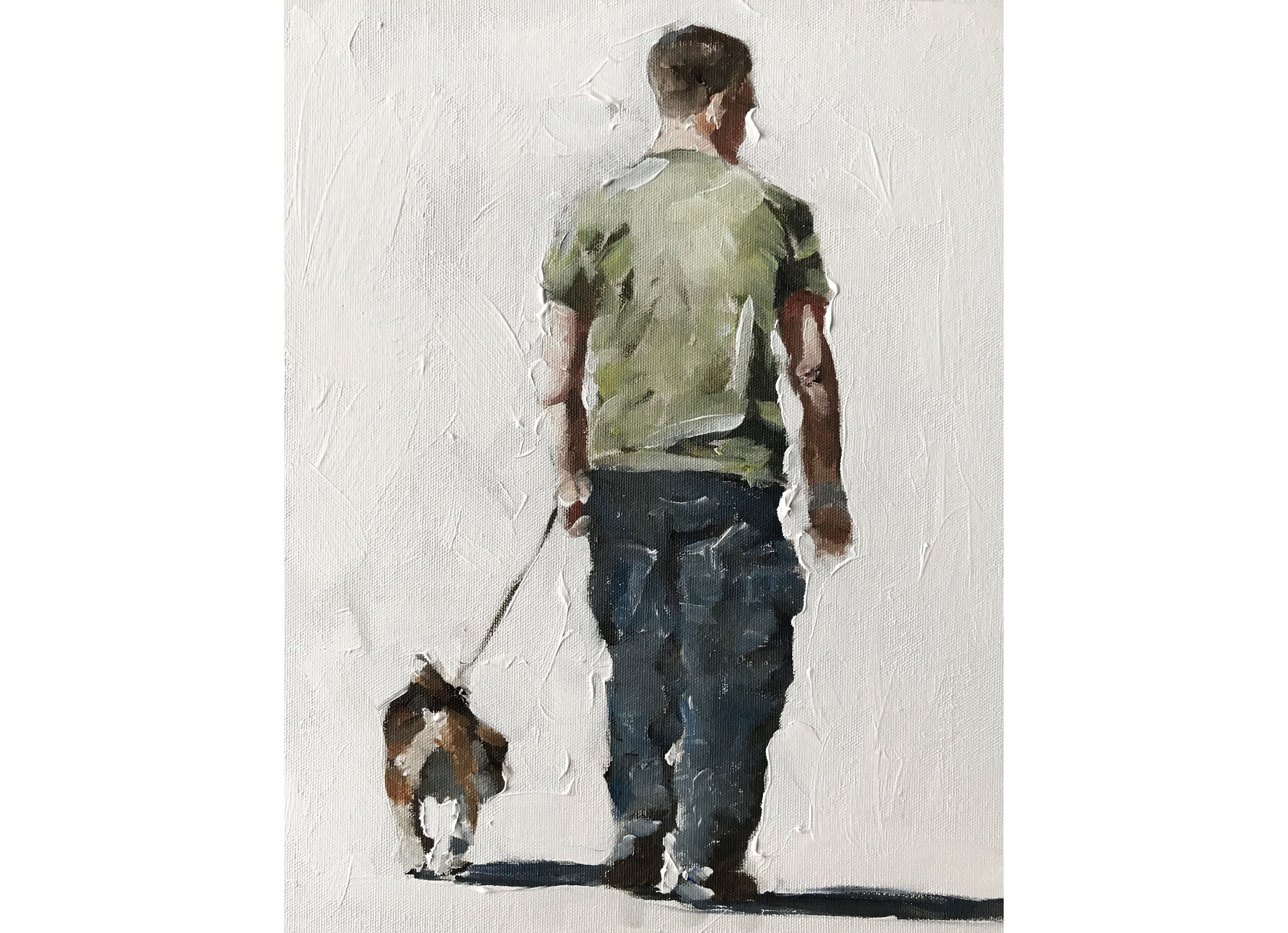 Man and Dog Painting, Dog art, Dog Print, Fine Art - from original oil ...