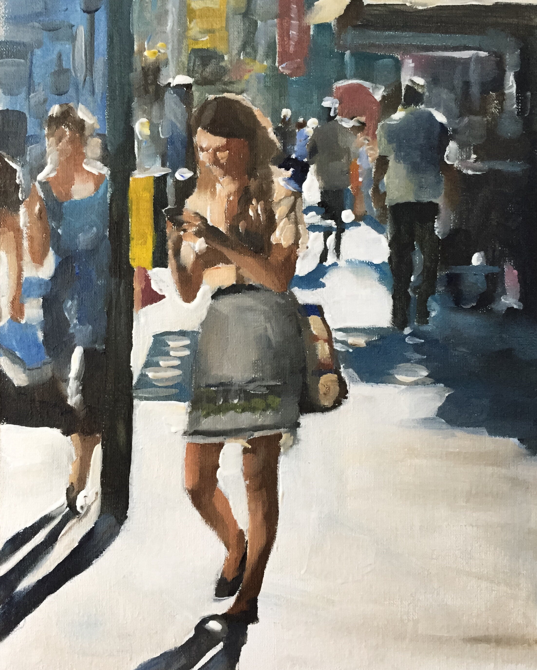 Woman walking Painting, poster, Wall art, Canvas Print, Fine Art - fro ...